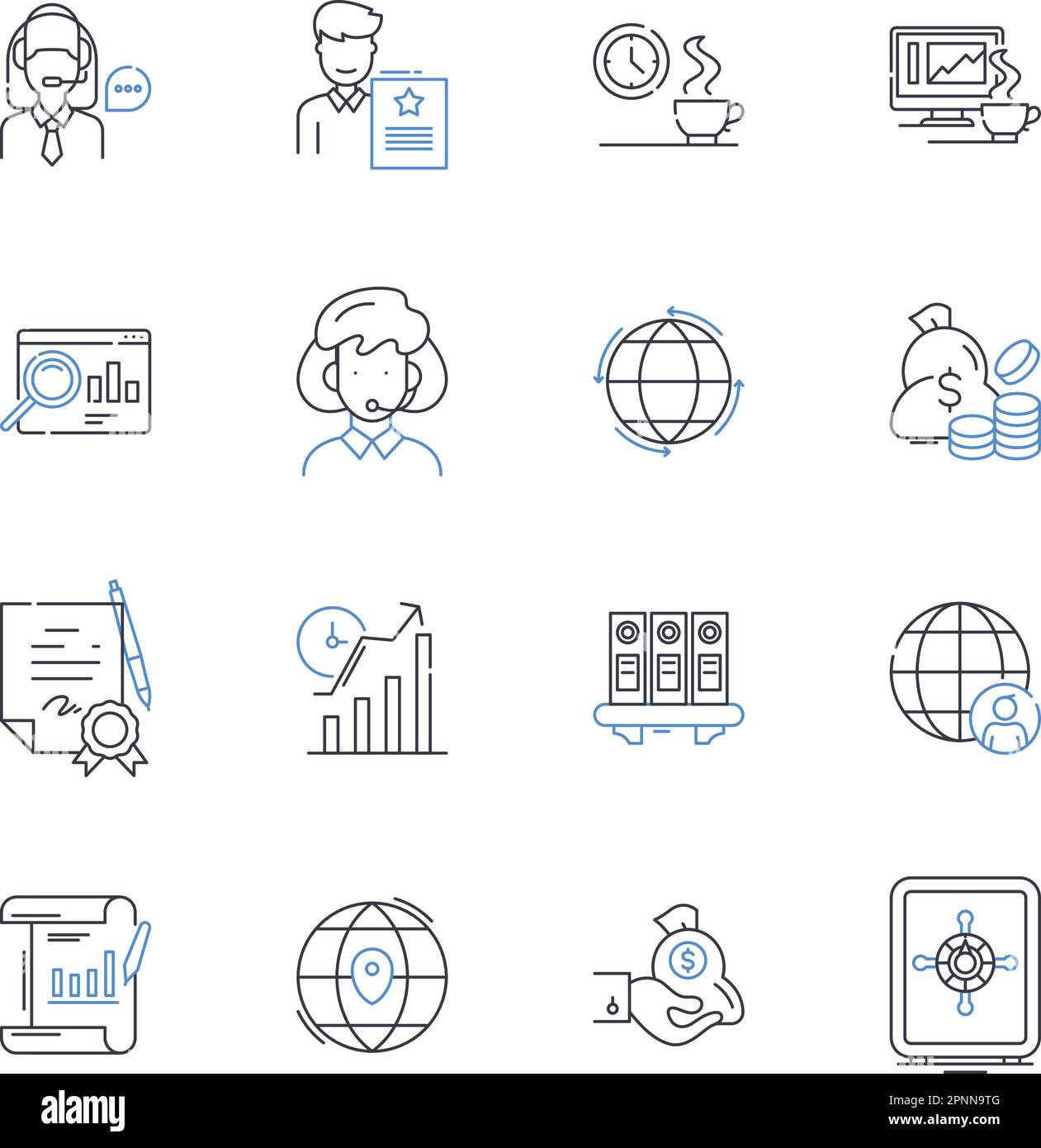 Commercial enterprise line icons collection. Profit, Industry, Commerce ...