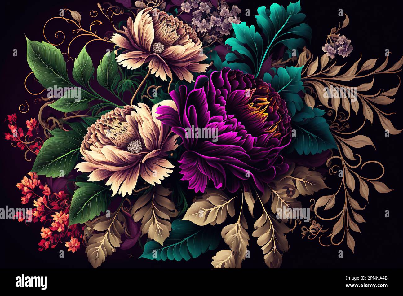 Colorful flowers wallpaper, beautiful botanical background, floral ...