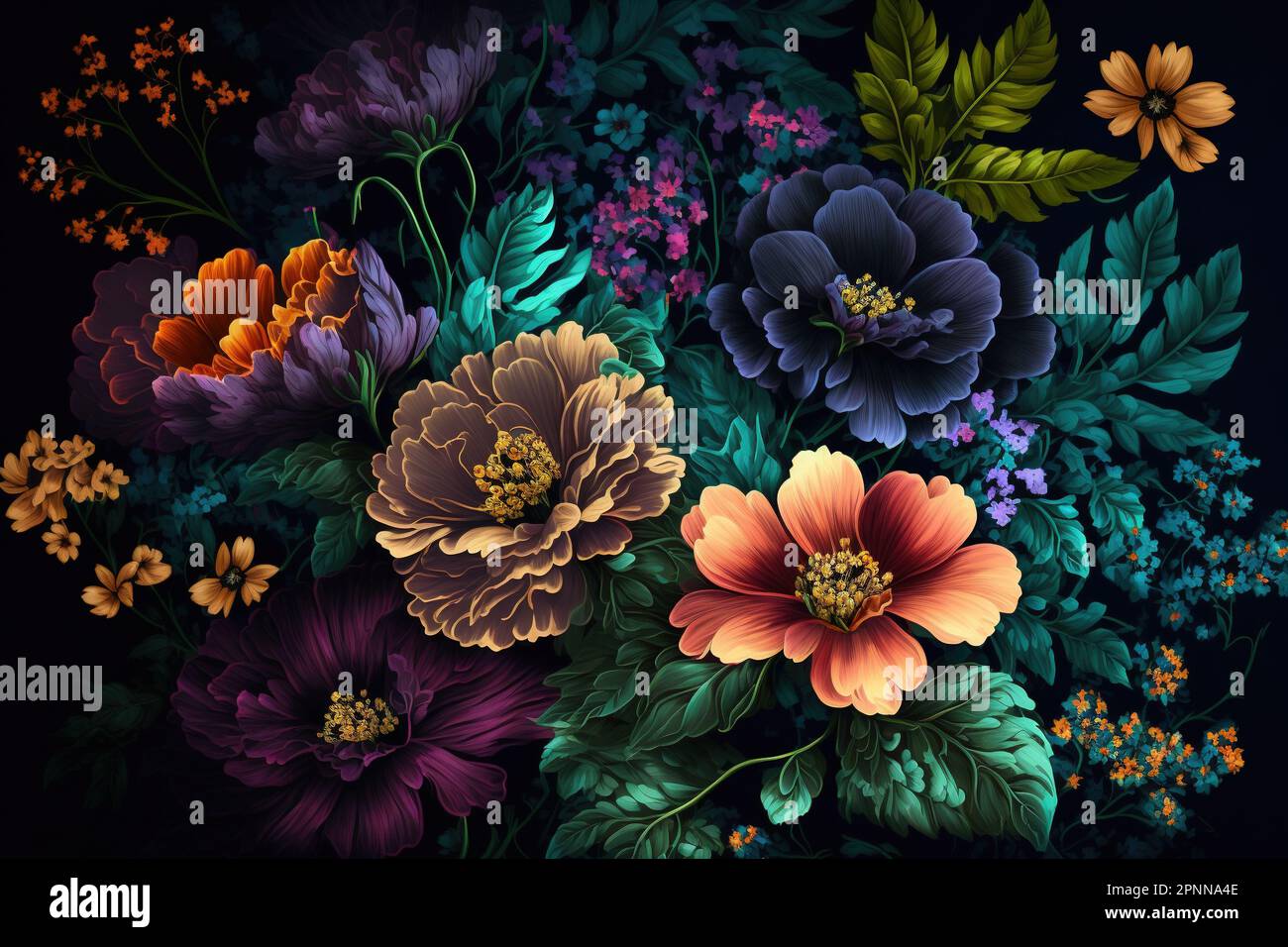 Colorful flowers wallpaper, beautiful botanical background, floral ...