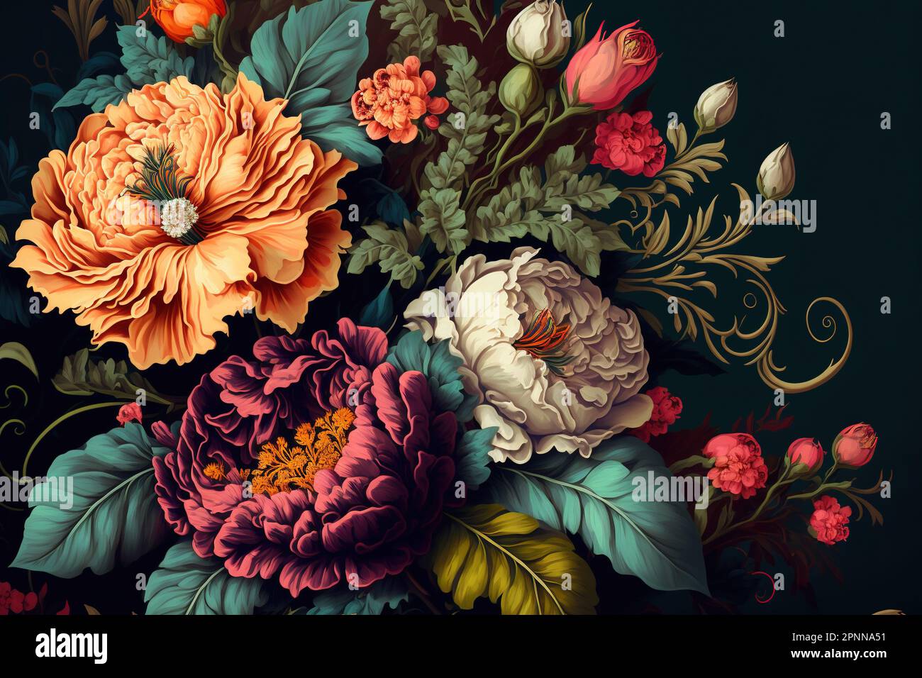 Colorful flowers wallpaper, beautiful botanical background, floral ...
