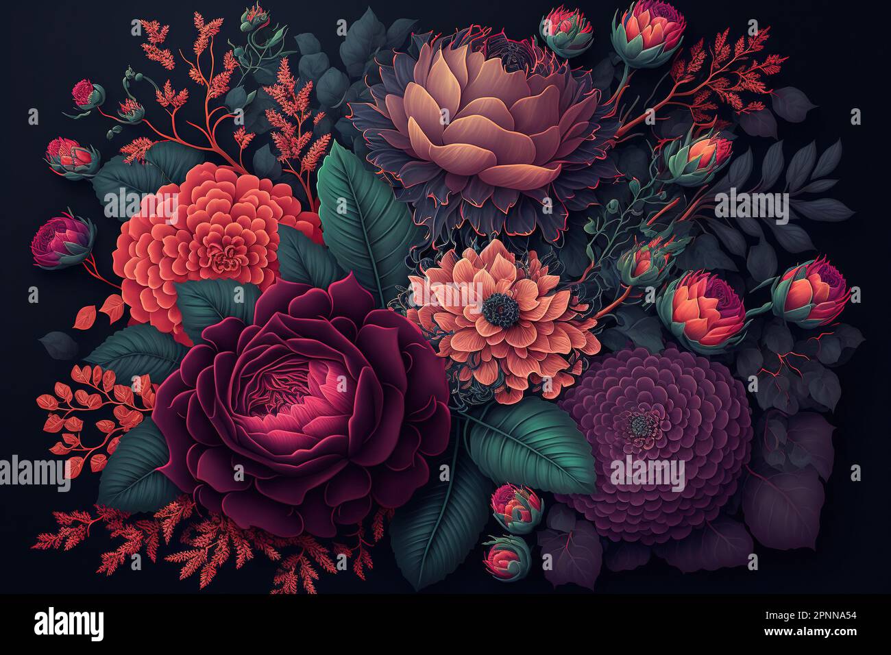 Colorful flowers wallpaper, beautiful botanical background, floral ...