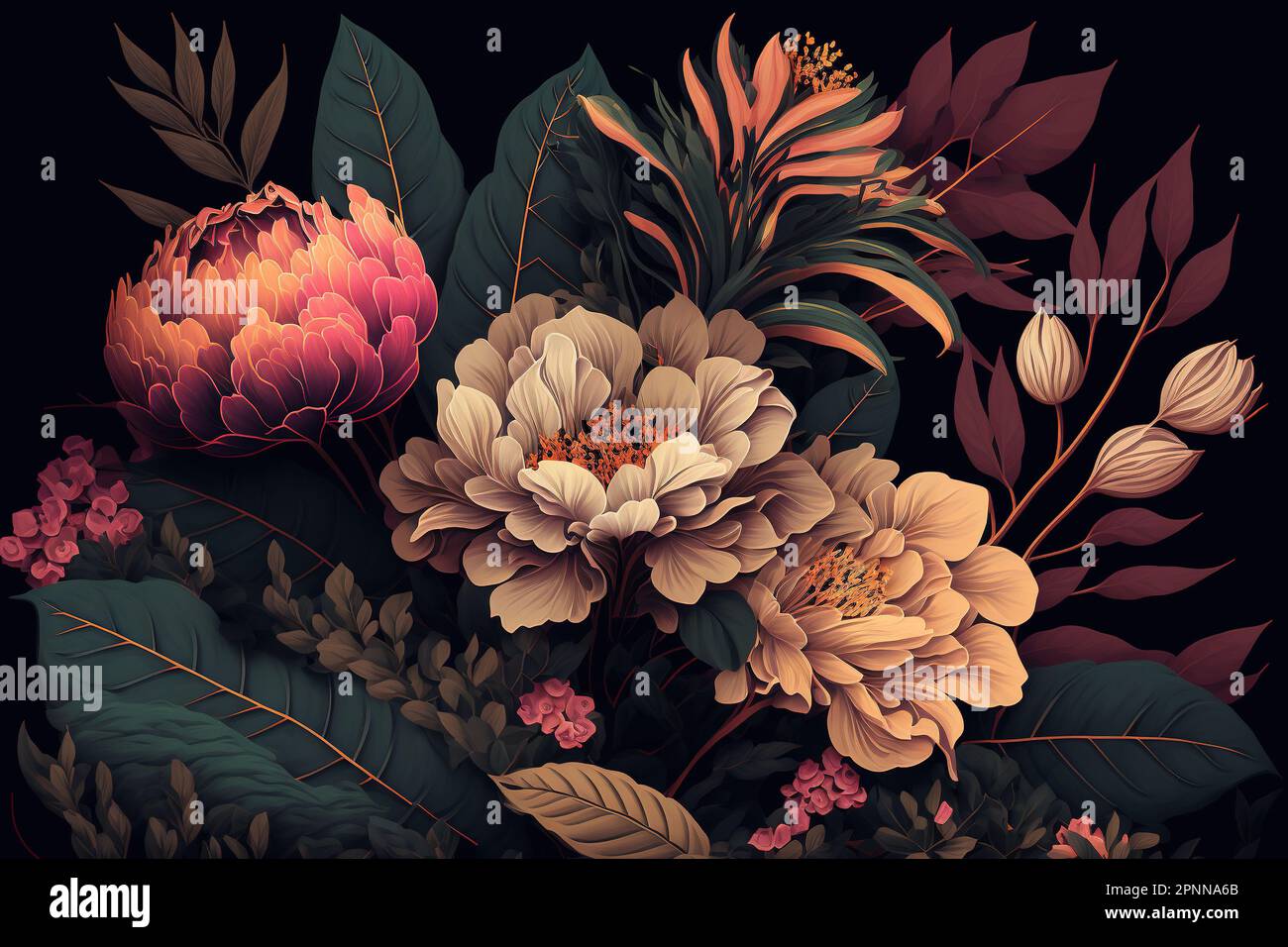 Colorful flowers wallpaper, beautiful botanical background, floral ...