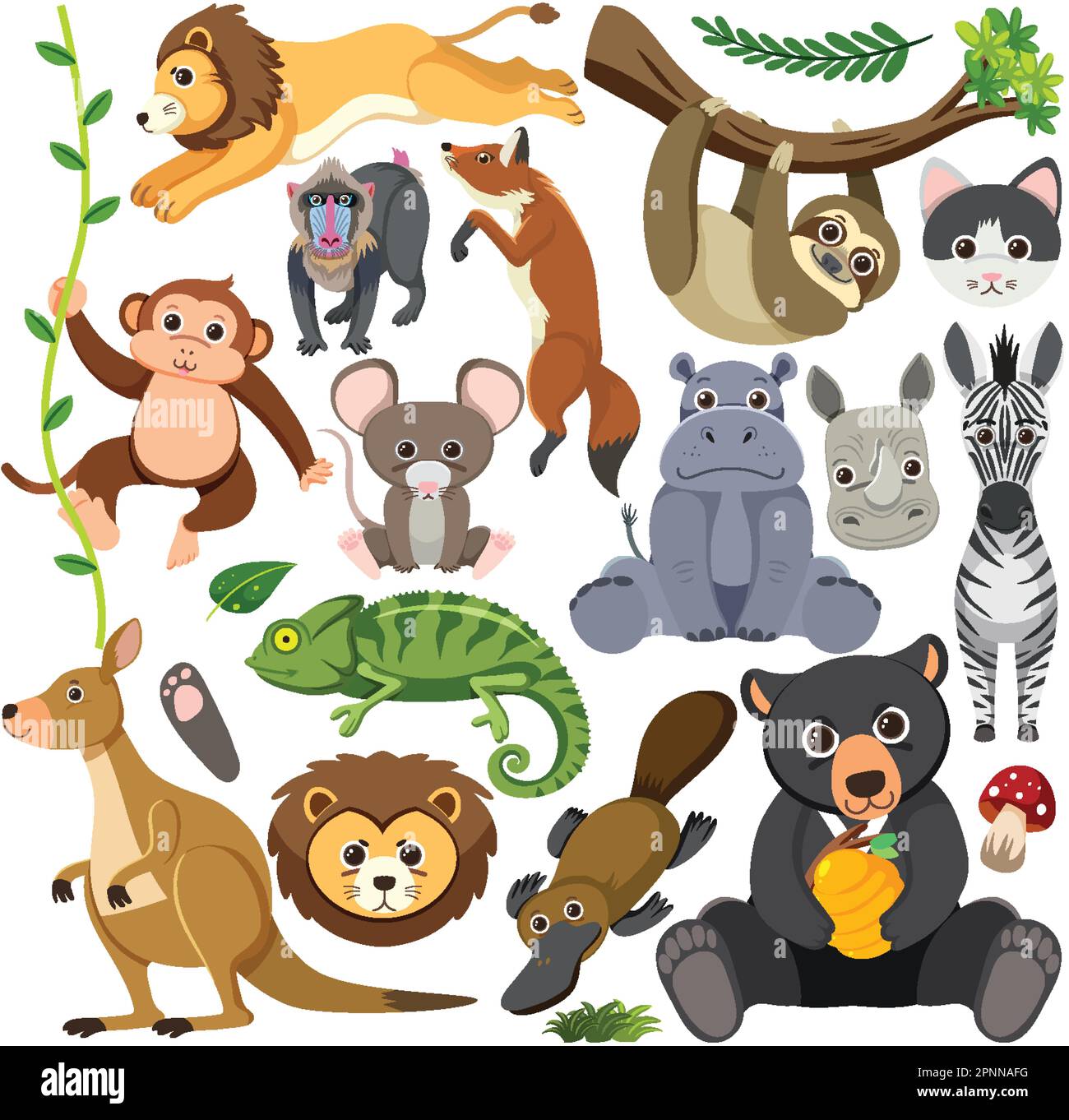 Set of mix animal character illustration Stock Vector Image & Art - Alamy
