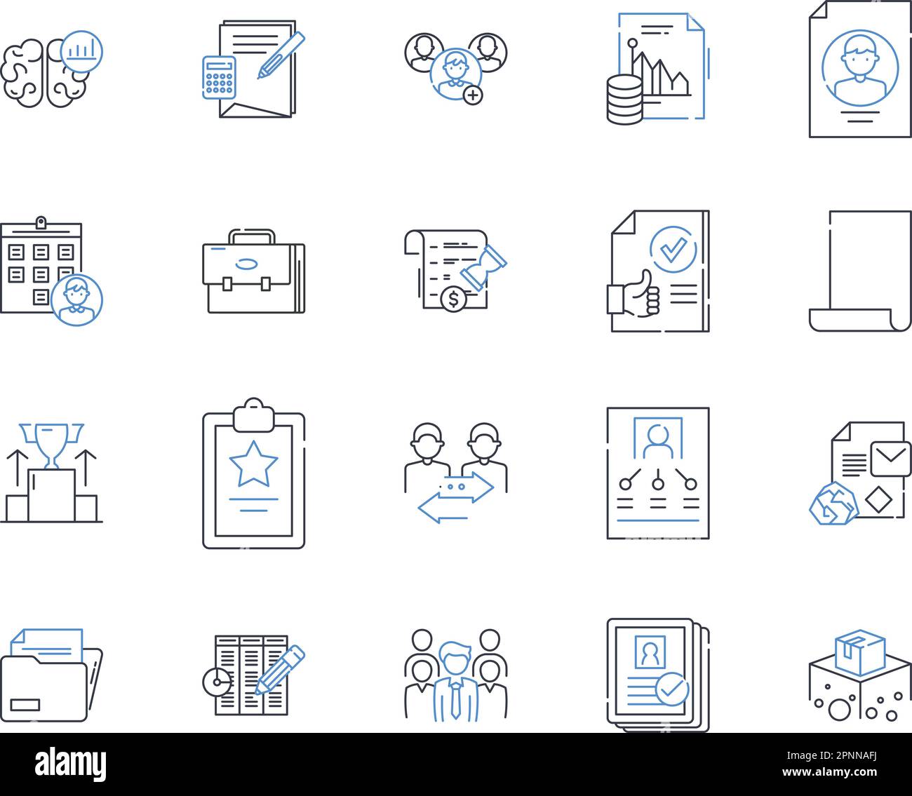Government paperwork line icons collection. Bureaucracy, Forms ...