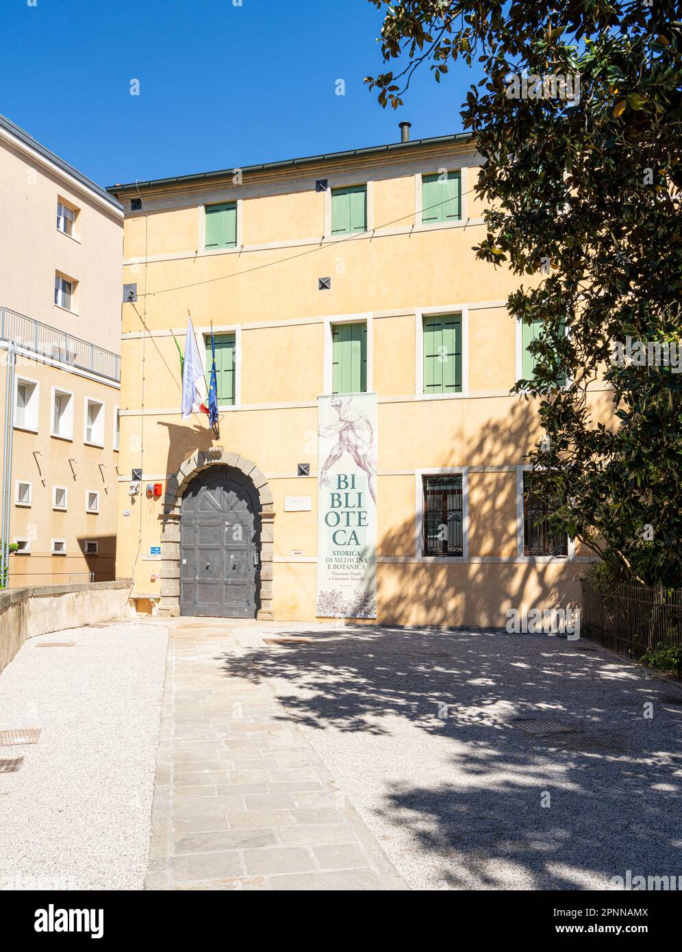 Padua, Italy. April 2023. external view of the historic library ...