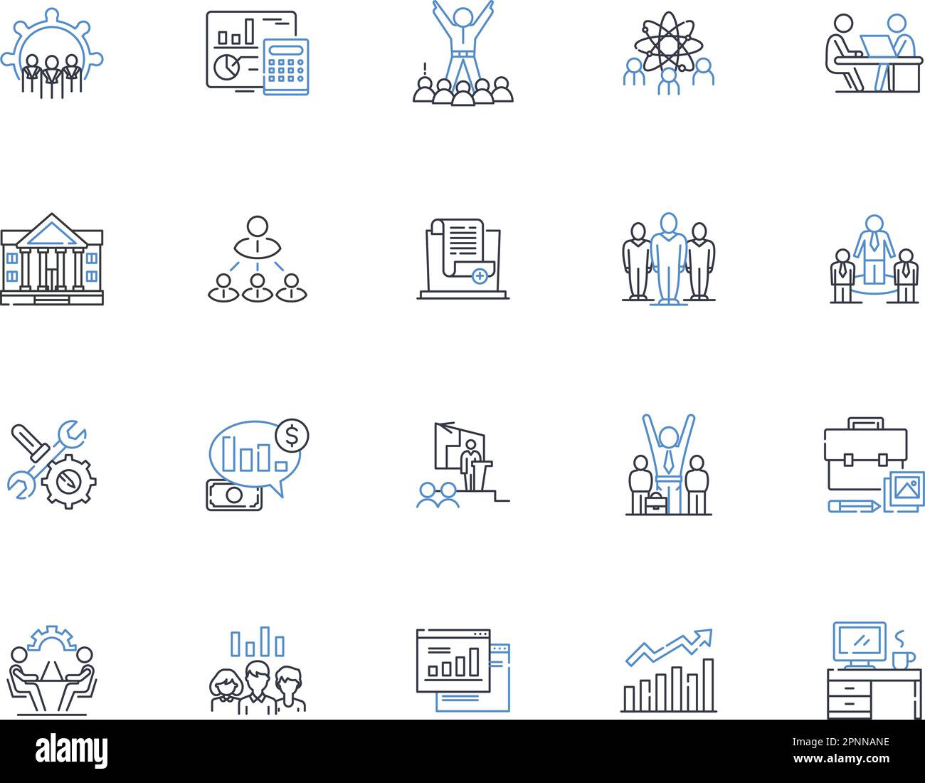 Staffing agency line icons collection. Recruitment, Hiring, Employment ... Staffing agency line icons collection. Recruitment, Hiring, Employment ...