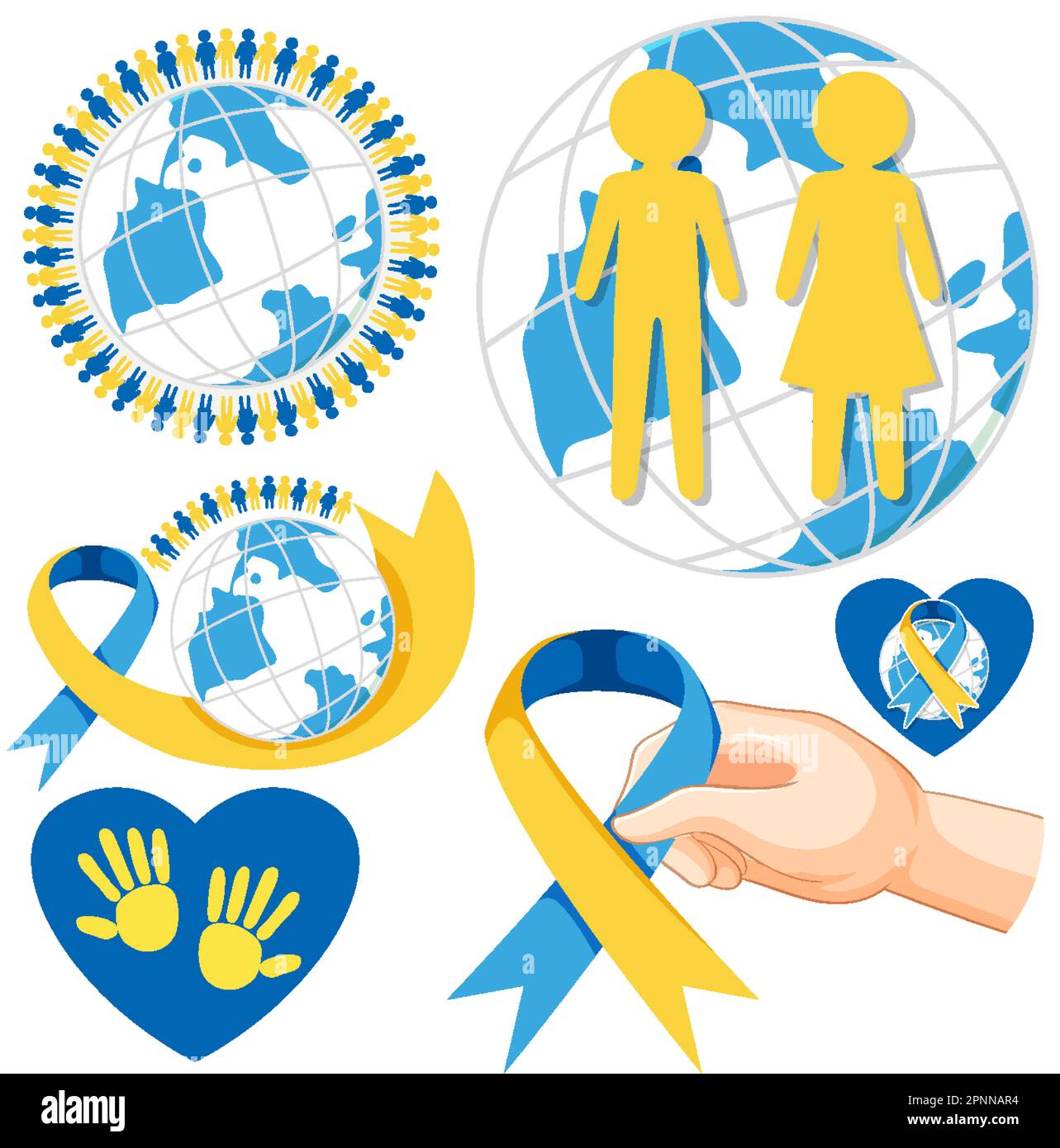 Down Syndrome Awareness Symbols and Icons illustration Stock Vector ...