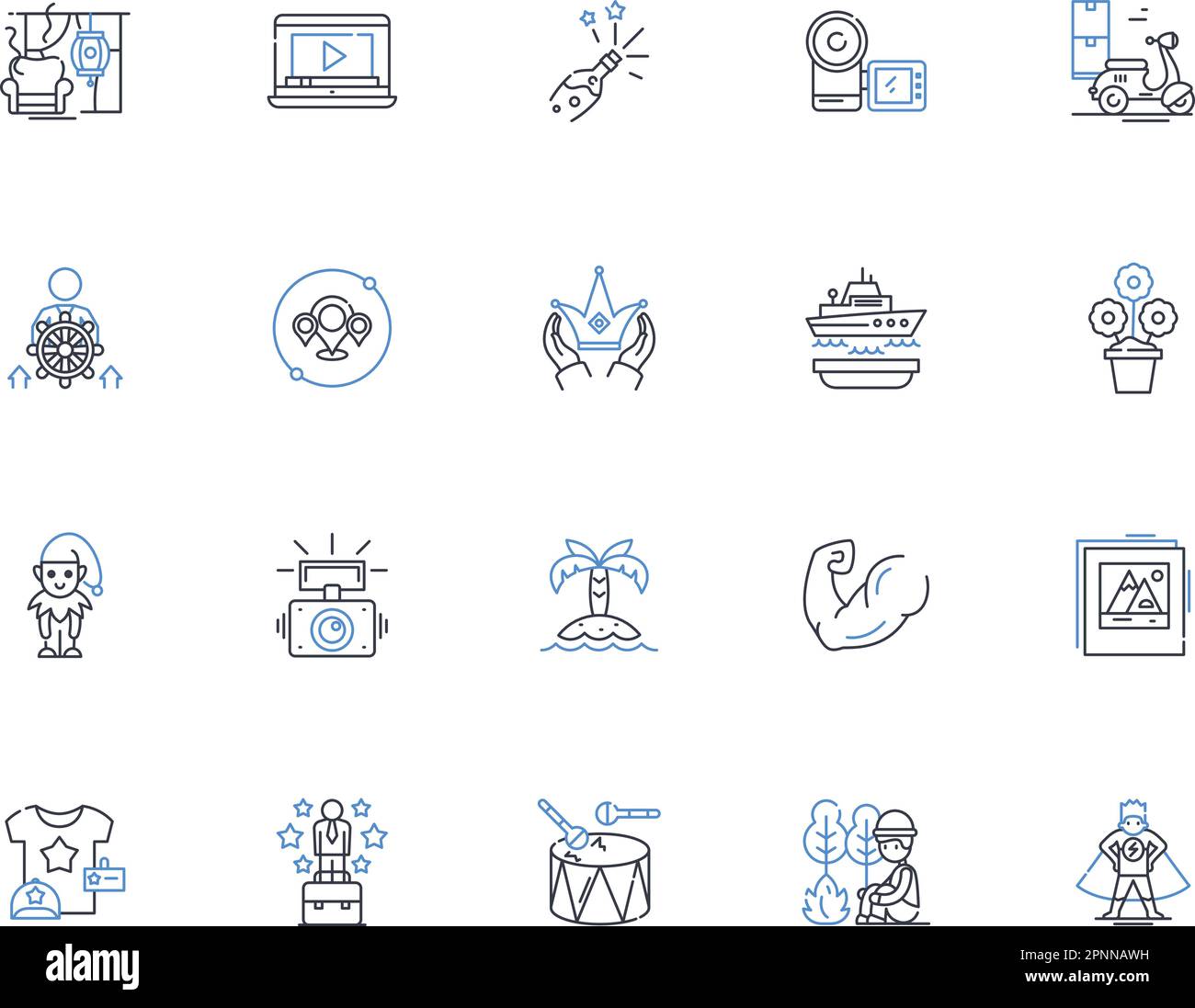 Self-expression line icons collection. Authenticity, Creativity ...