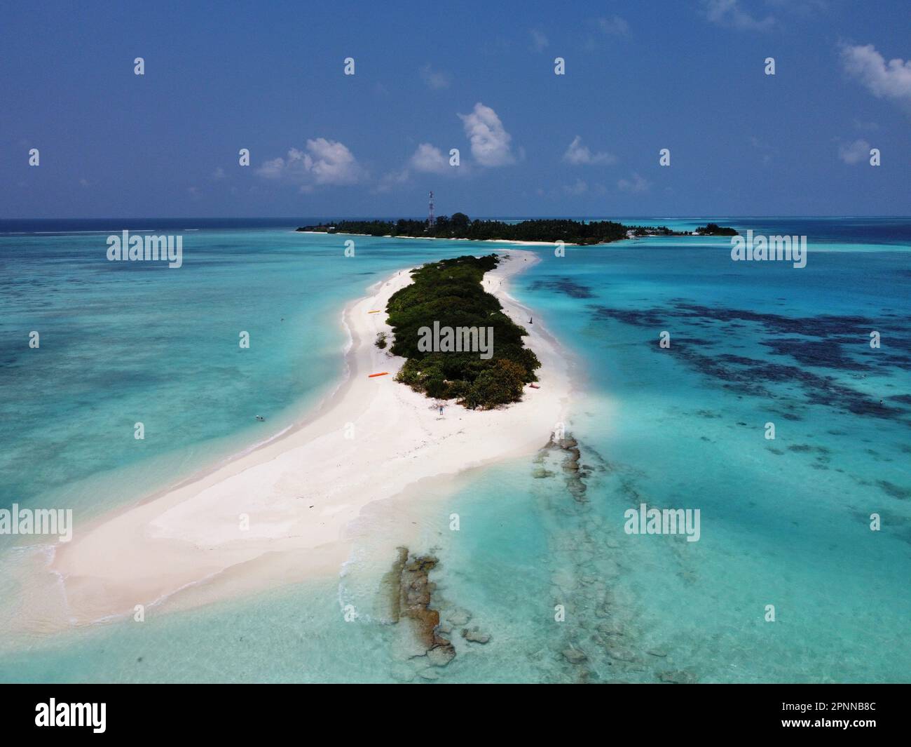 An aerial view of islands in the middle of the ocean Stock Photo - Alamy