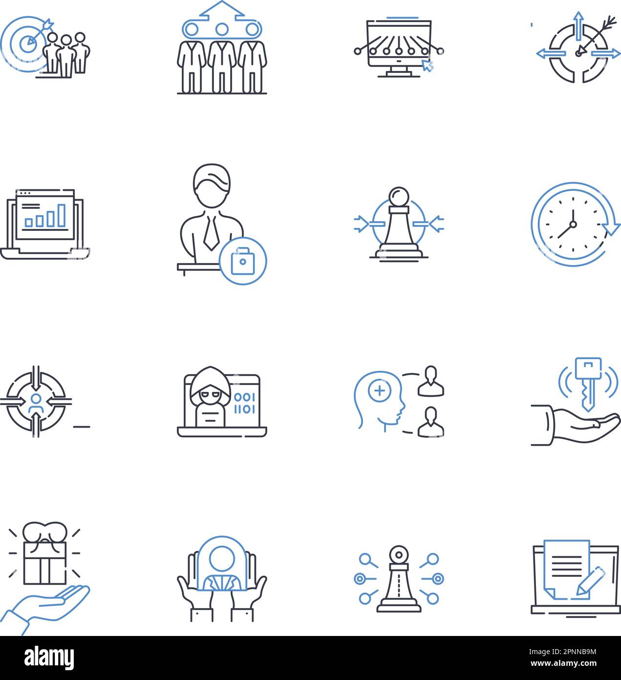 Revenue Alliances Line Icons Collection Collaboration Synergy Partnership Alignment Nerk