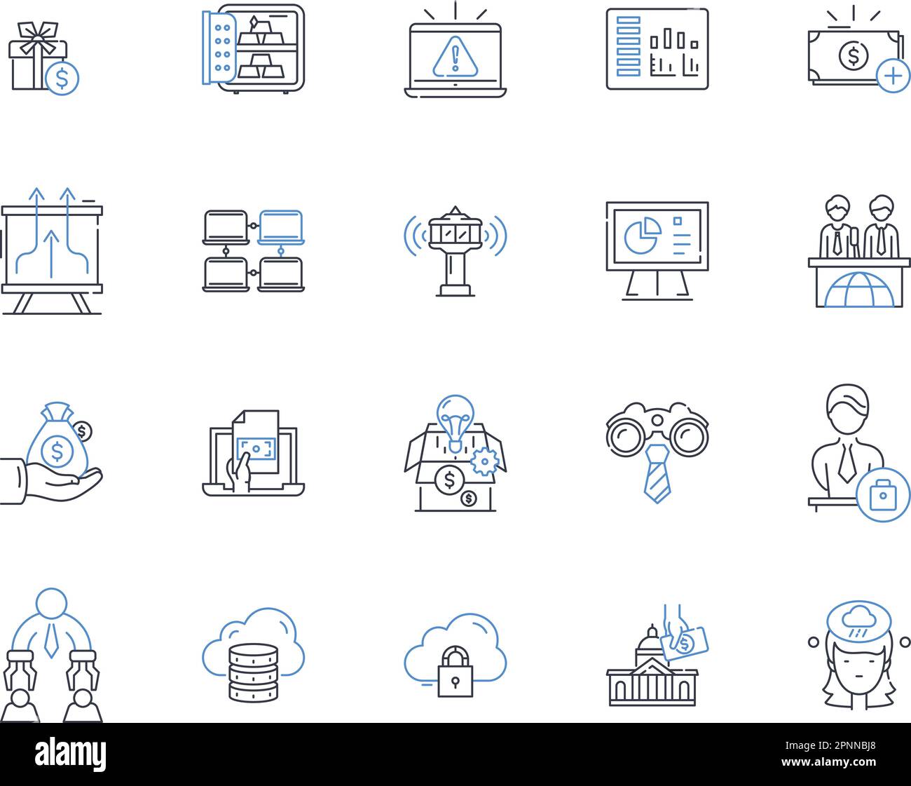 Cutting Costs Line Icons Collection Frugal Economize Streamline