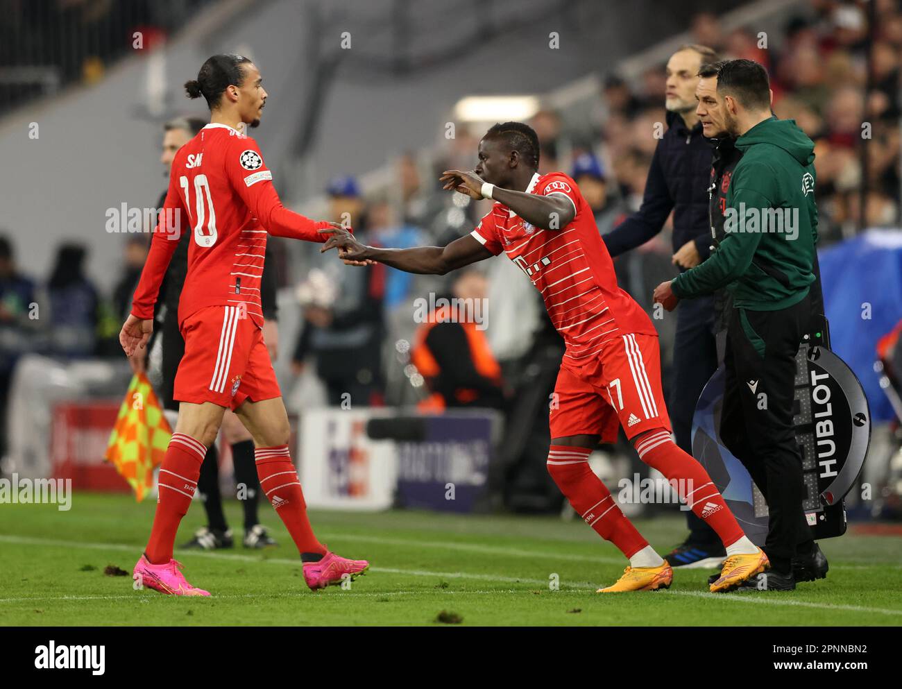 Sadio Mane of FC Bayern Muenchen wird fŸr Leroy Sane of FC Bayern ...