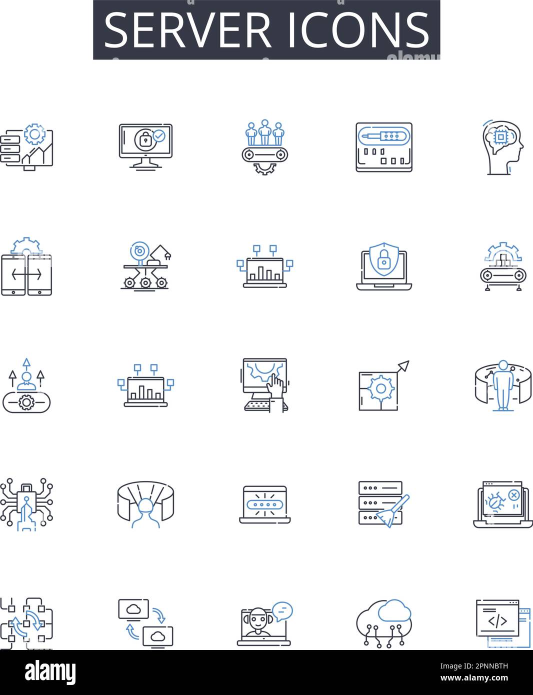Server icons line icons collection. Computer symbols, Desktop graphics ... Server icons line icons collection. Computer symbols, Desktop graphics ...