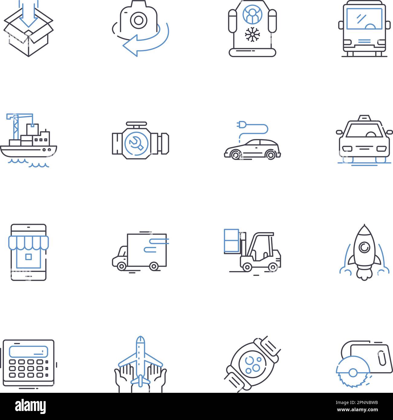 Implementations line icons collection. Execution, Application ... Implementations line icons collection. Execution, Application ...