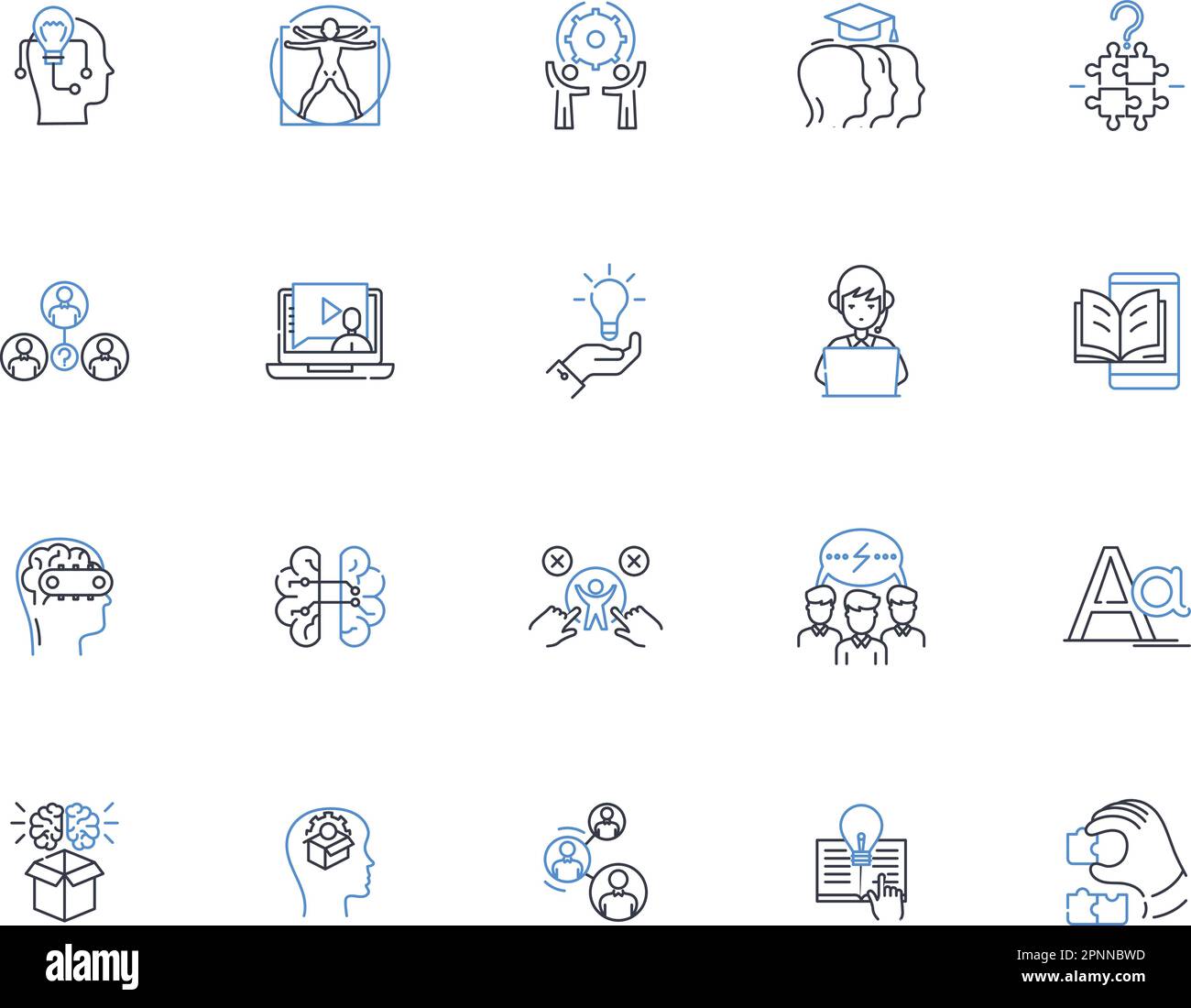Thought process line icons collection. Contemplation, Reflection ...