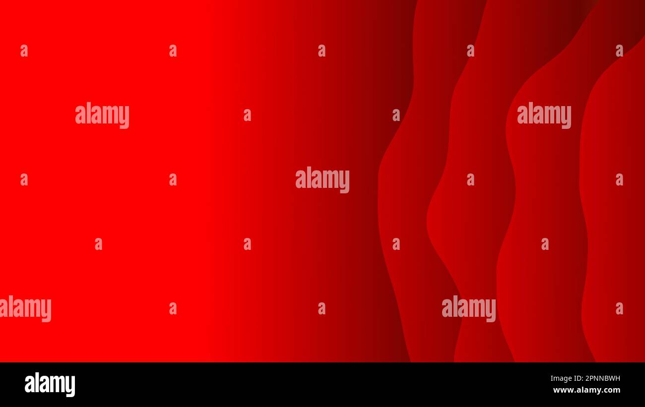 deep red gradient plain deformed shapes - abstract 3D rendering Stock ...