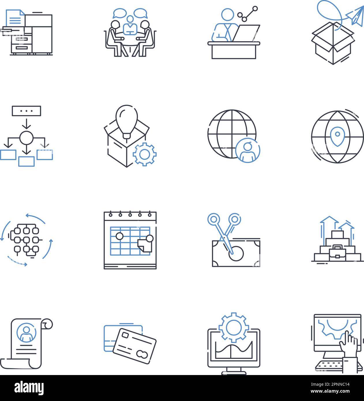 Firm facilities line icons collection. Office, Warehouse, Showroom ...