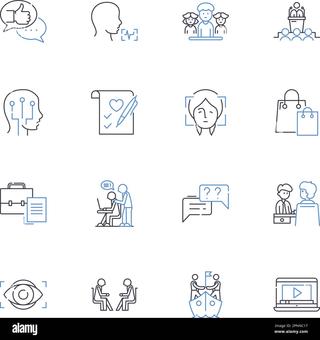 Instructorship line icons collection. Leadership, Training, Mentorship ...