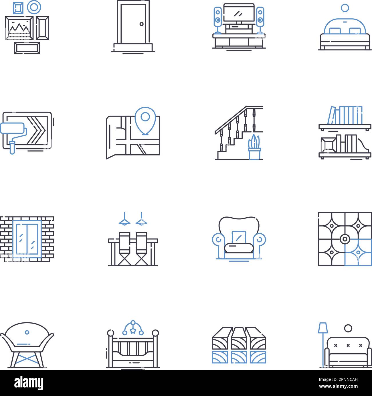 User experience line icons collection. Interaction, Navigation ...