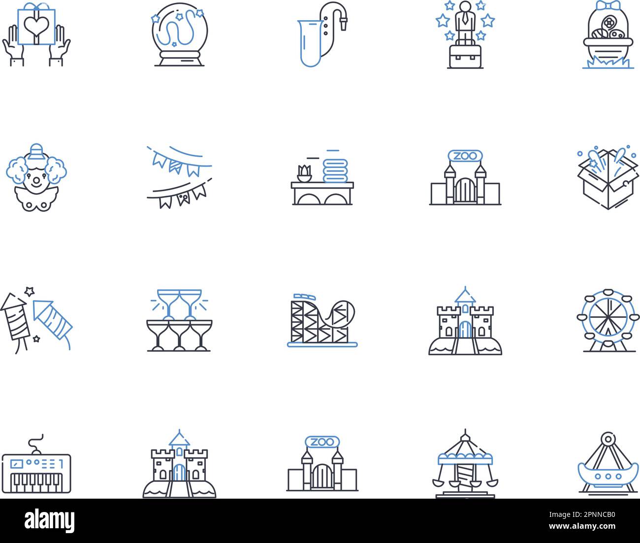 Jollification line icons collection. Celebration, Festivity, Merriment ...