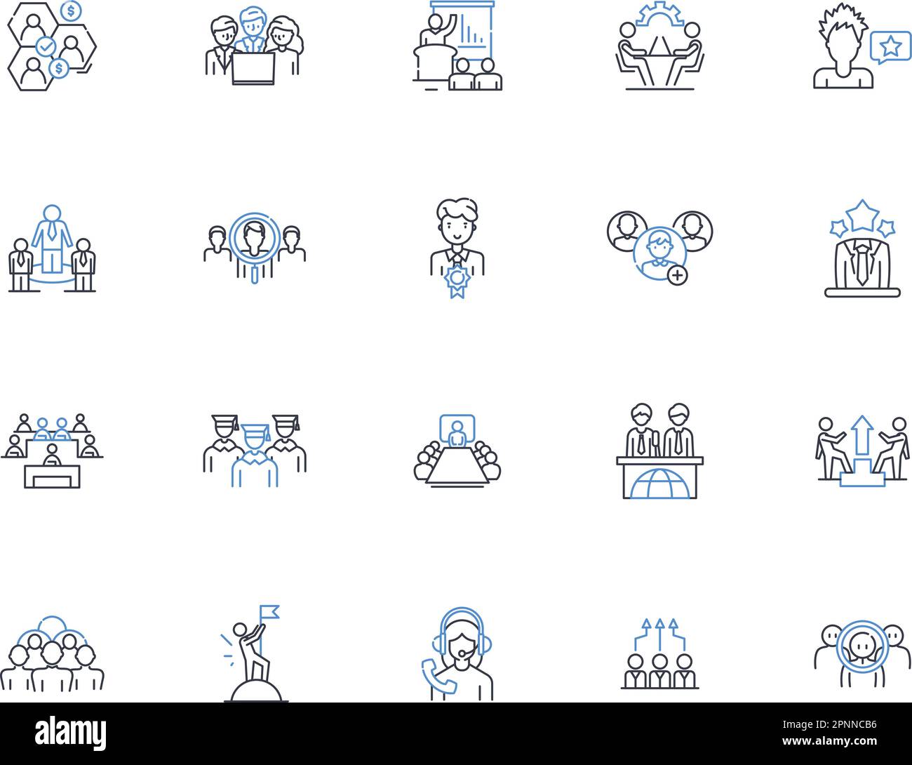 Executive supervision line icons collection. Leadership, Management, Oversight, Direction ...