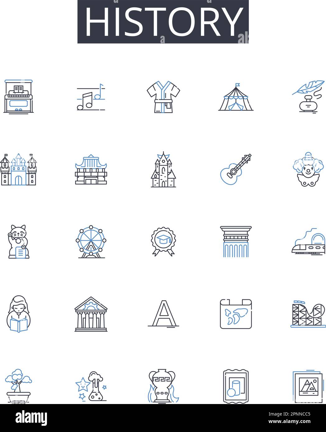 History line icons collection. Medicine, Wellness, Prevention ...