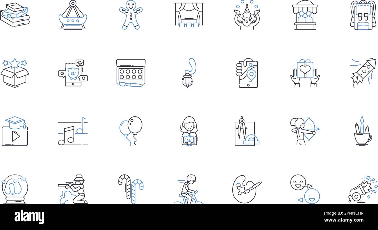 Distraction line icons collection. Attention, Interruption, Diversion ...
