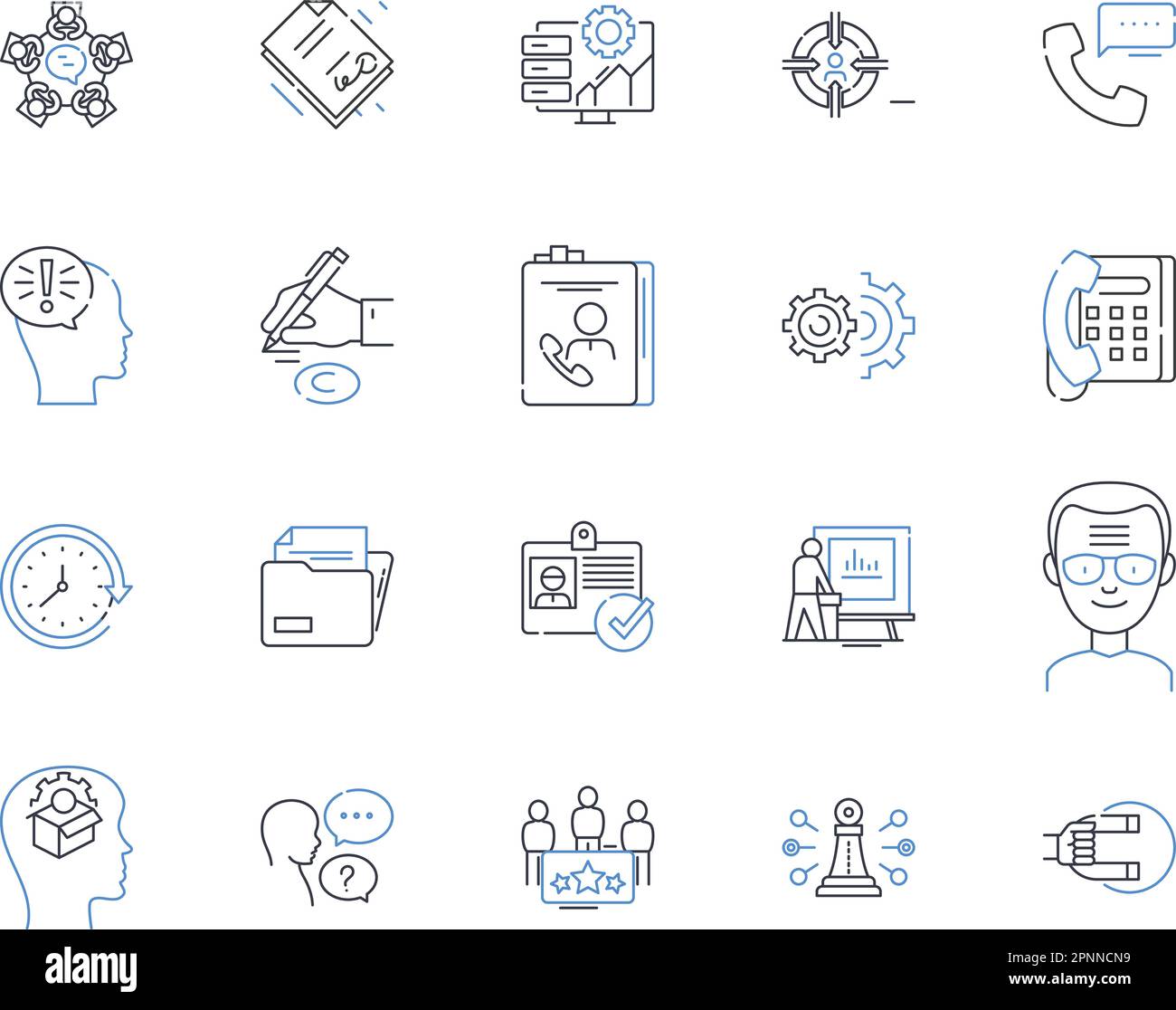 Market relations line icons collection. Cooperation, Demand, Supply ...