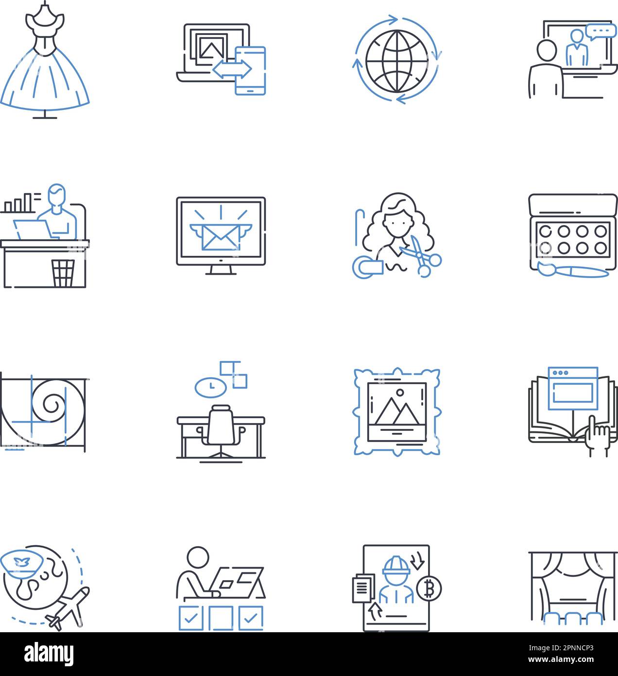 Marketing consultant line icons collection. Strategic, Analytics ...