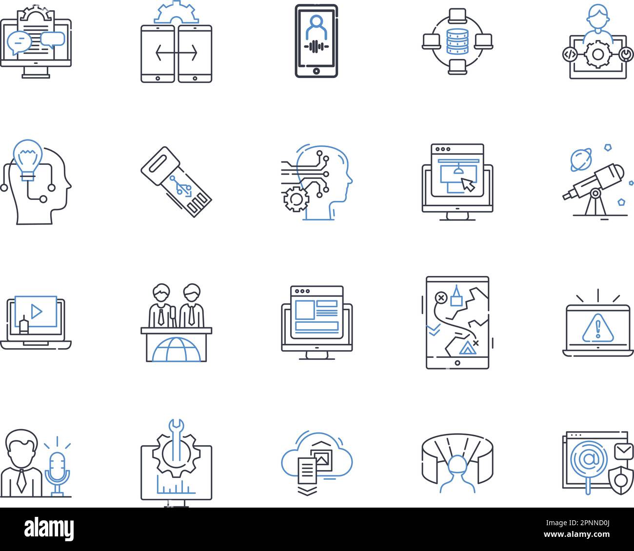 Virtual refined line icons collection. Immersive, Innovative, Dynamic ...