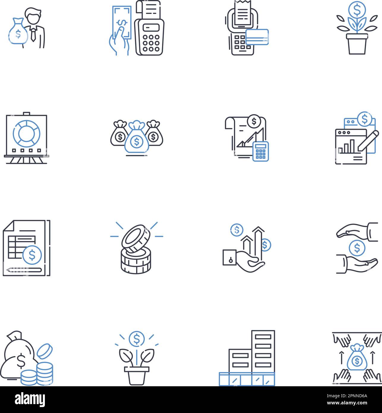 Interest rates line icons collection. Yield, Coupon, Federal, Mtary ...