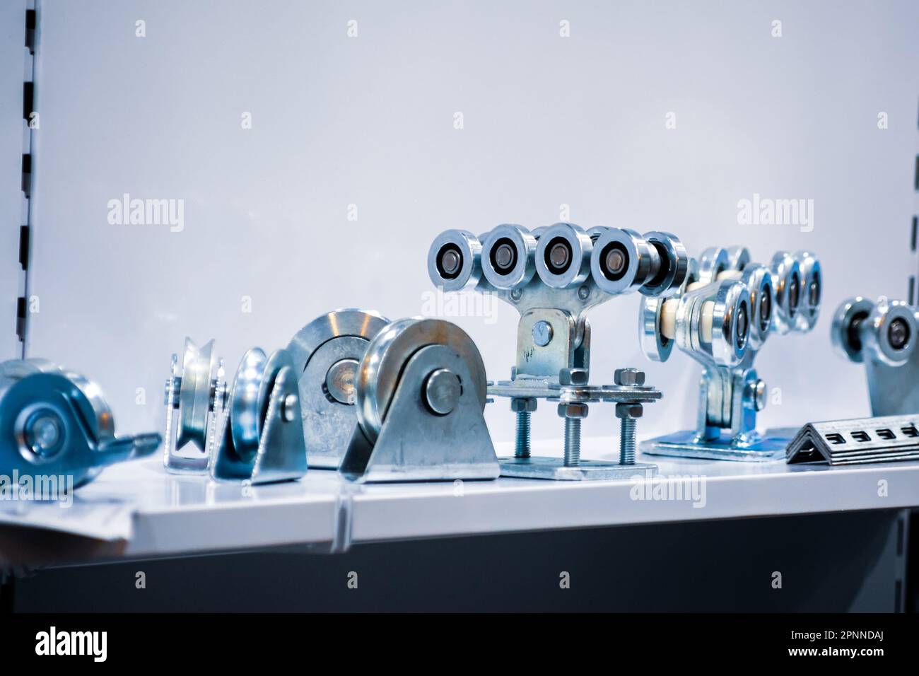 Carrier roller system for gates. Gate accessories Stock Photo - Alamy