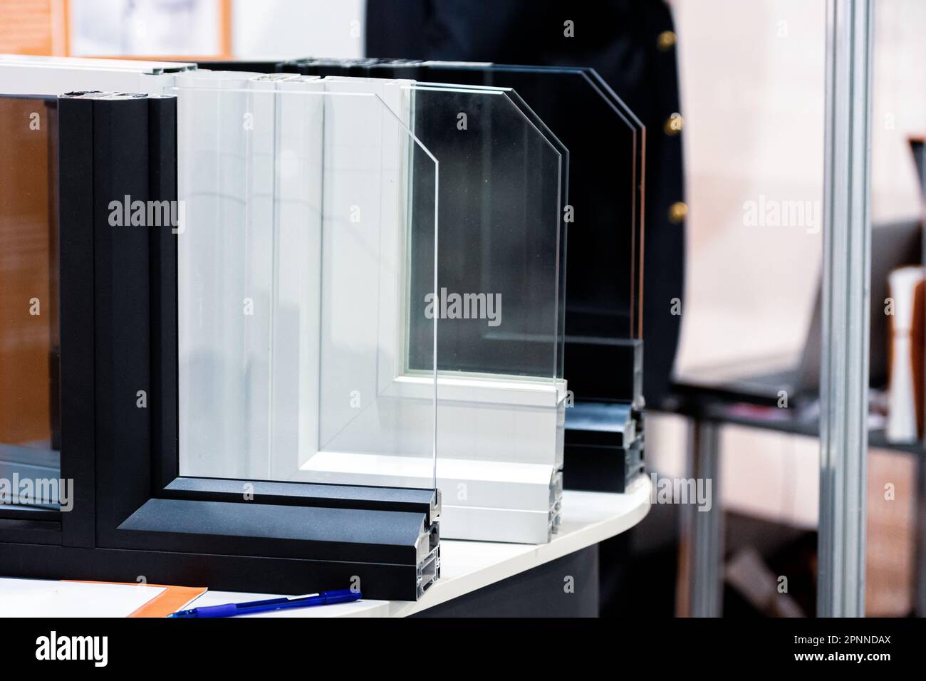 Sectional PVC window with triple glass Stock Photo - Alamy