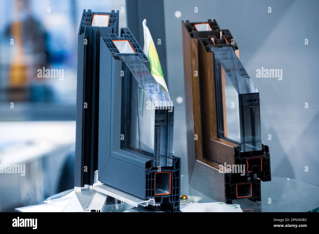 Sectional PVC window with thick glass Stock Photo - Alamy