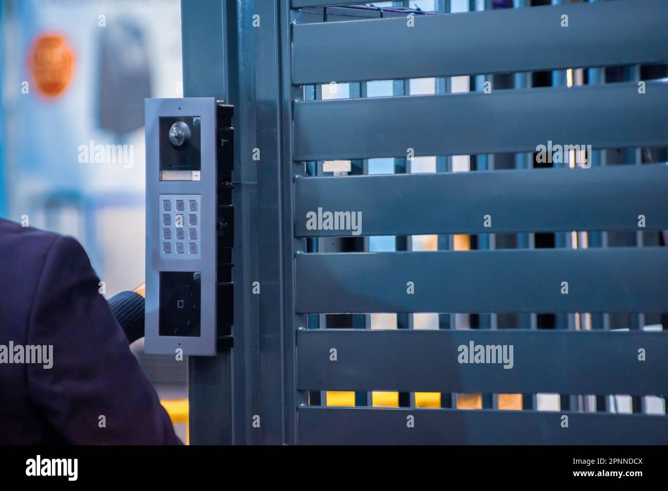 Front door combination lock with camera for fencing systems Stock Photo ...