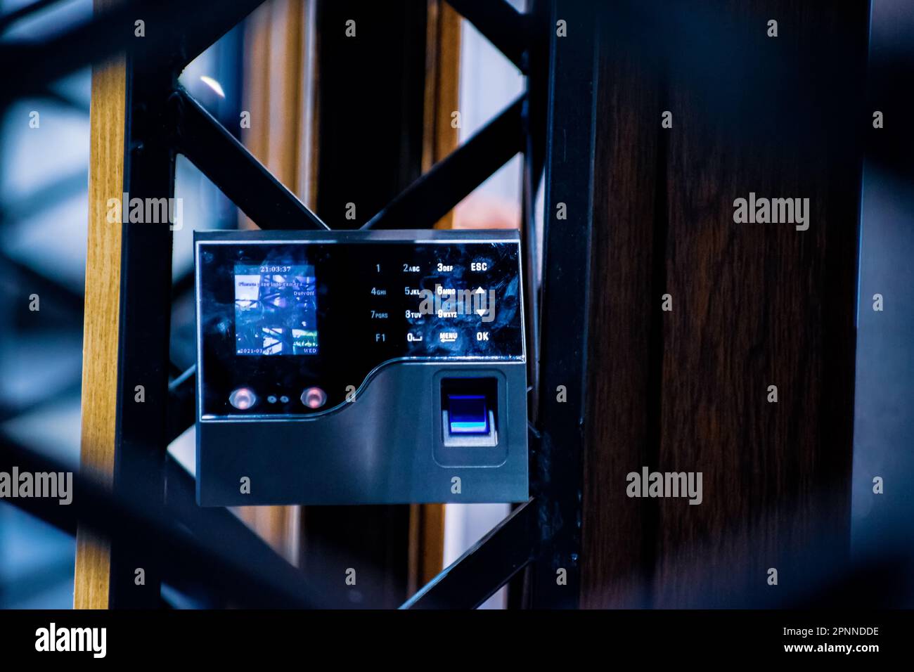 Front door combination lock with camera for fencing systems Stock Photo ...