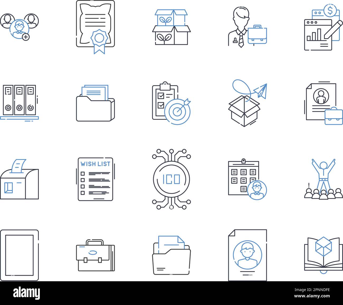 Archive Maintenance Line Icons Collection Preservation Conservation Storage Organization