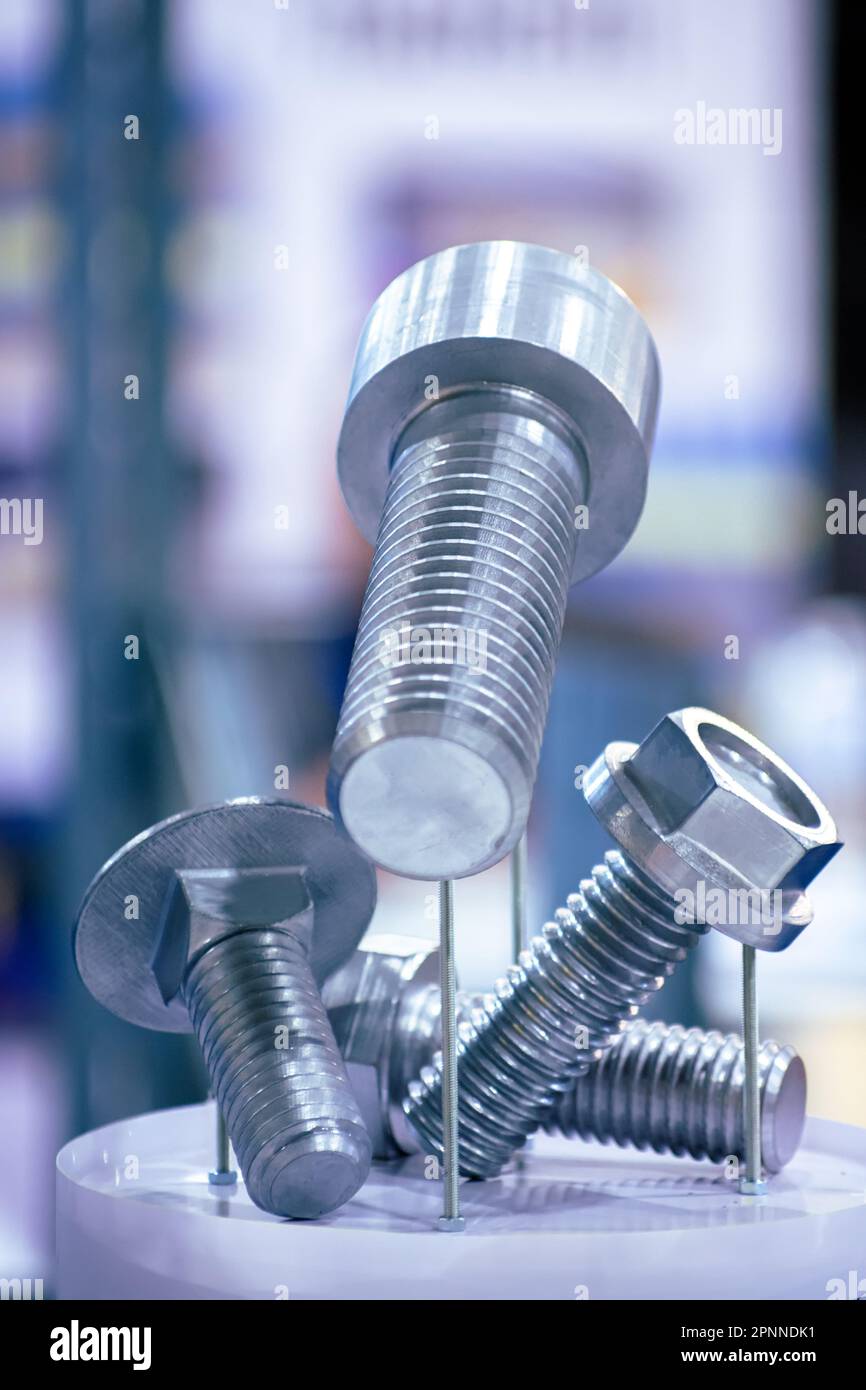 Large bolts . Group of aluminum bolts Stock Photo - Alamy