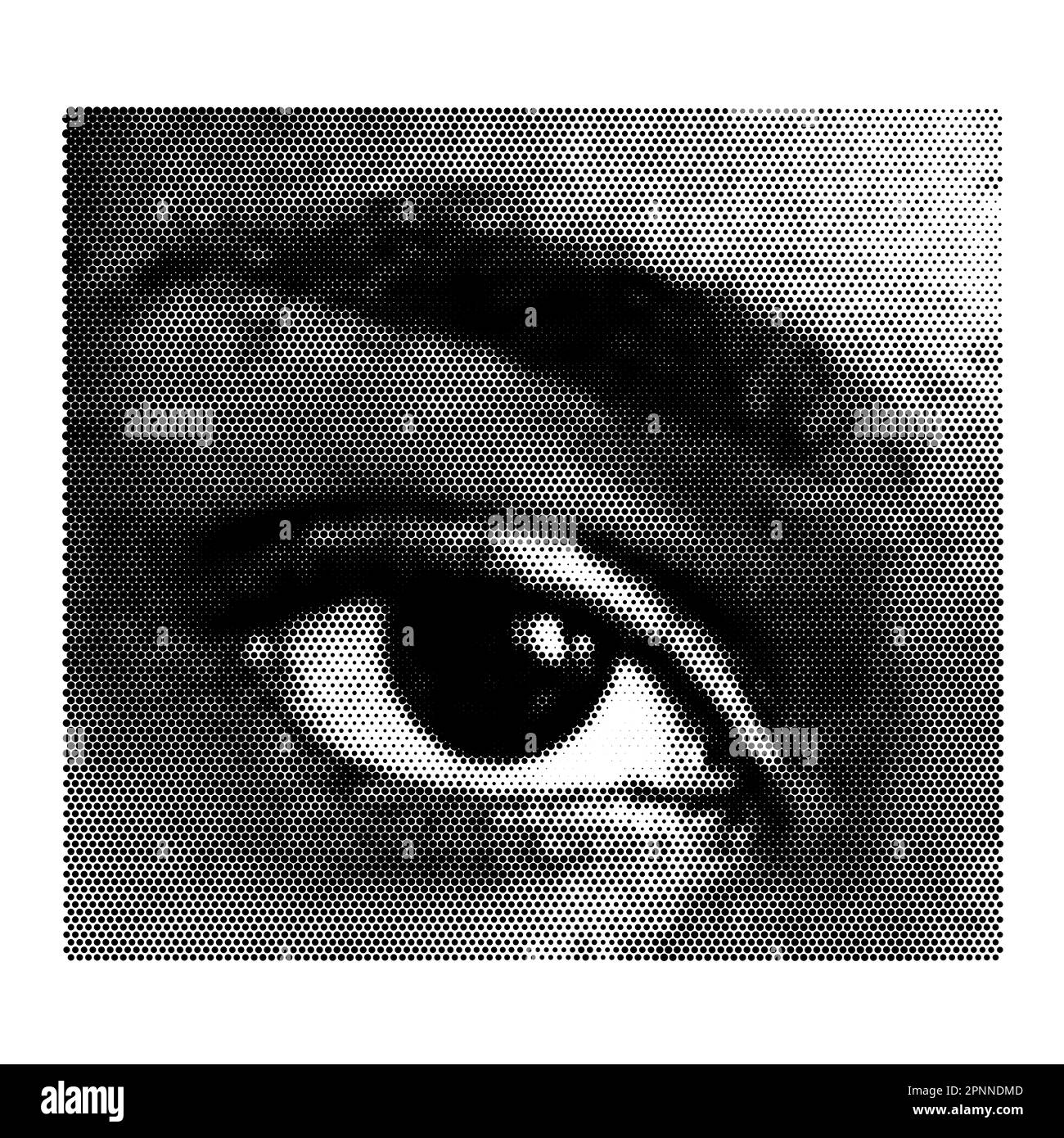 Halftone eye. Collage design element in trendy magazine style. Vector ...