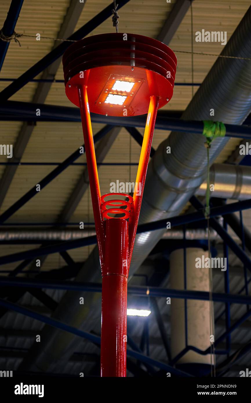 Modern tall LED street light Stock Photo - Alamy