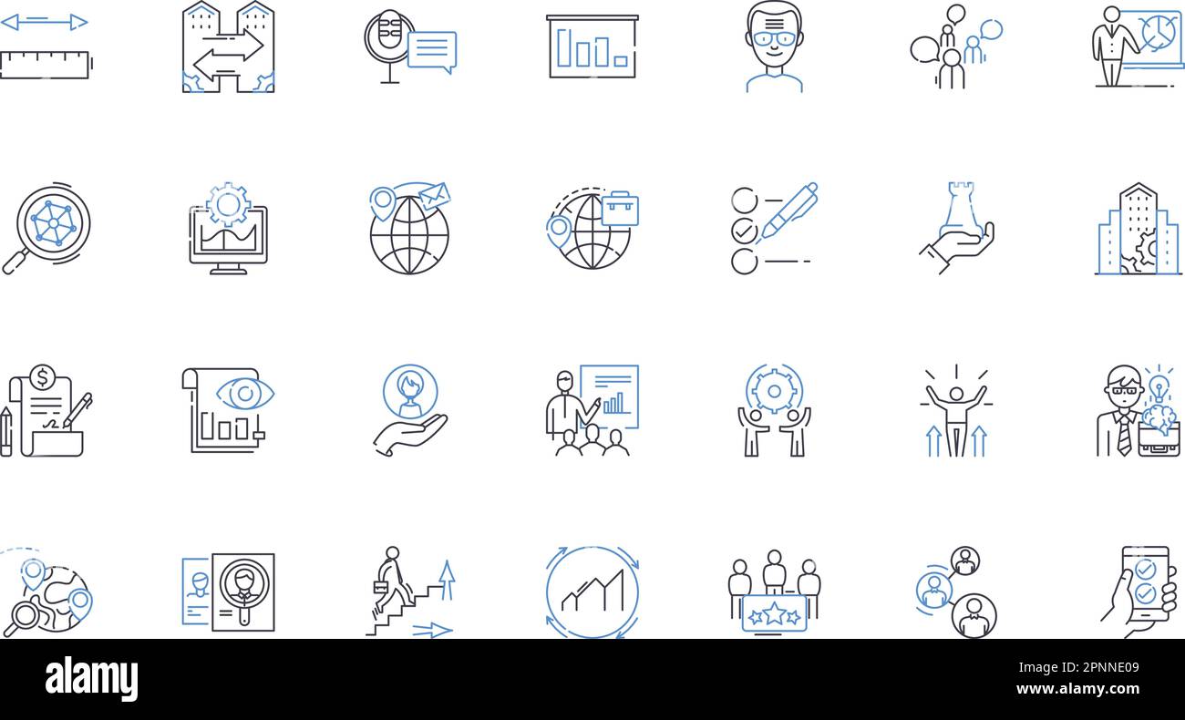 Advancement line icons collection. Progress, Evolution, Innovation, Improvement, Growth ...