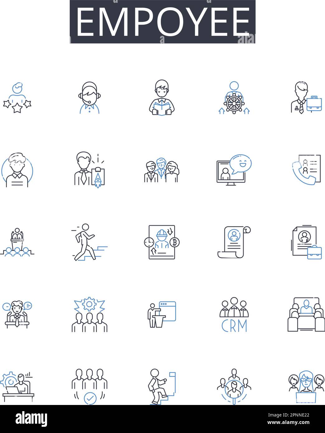 Empoyee line icons collection. Achievements, Advancement, Ambition ... Empoyee line icons collection. Achievements, Advancement, Ambition ...