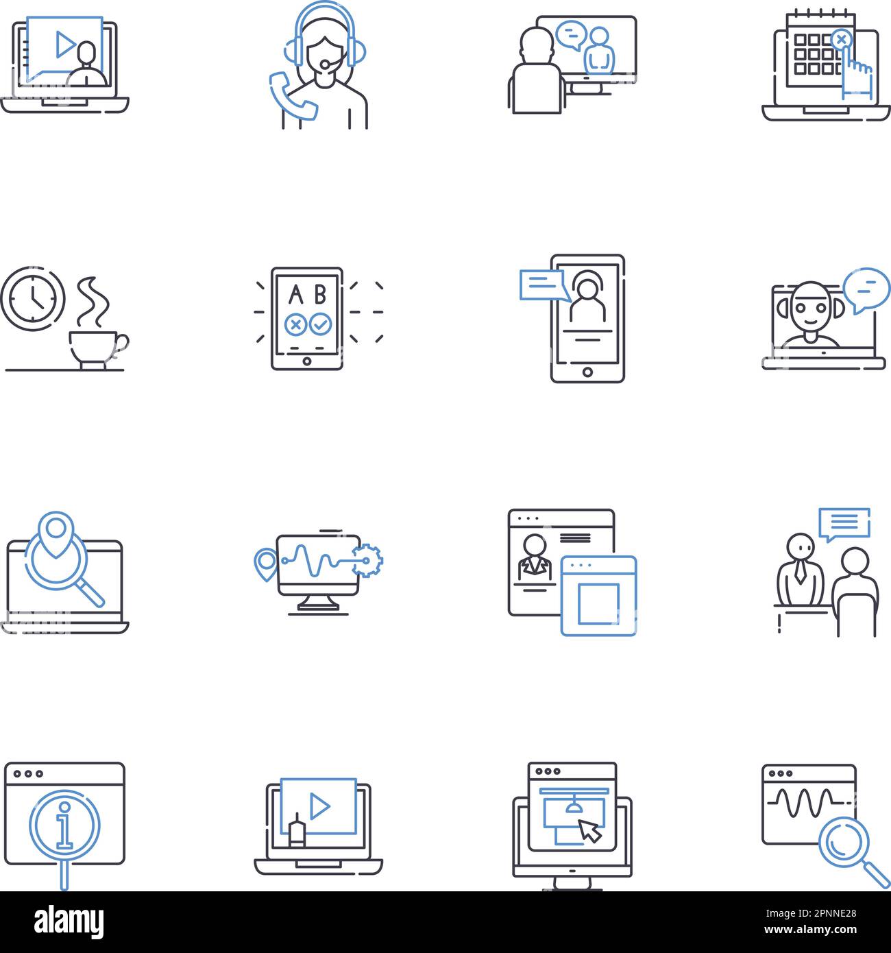 Communicating buddies line icons collection. Connections, Conversations ...