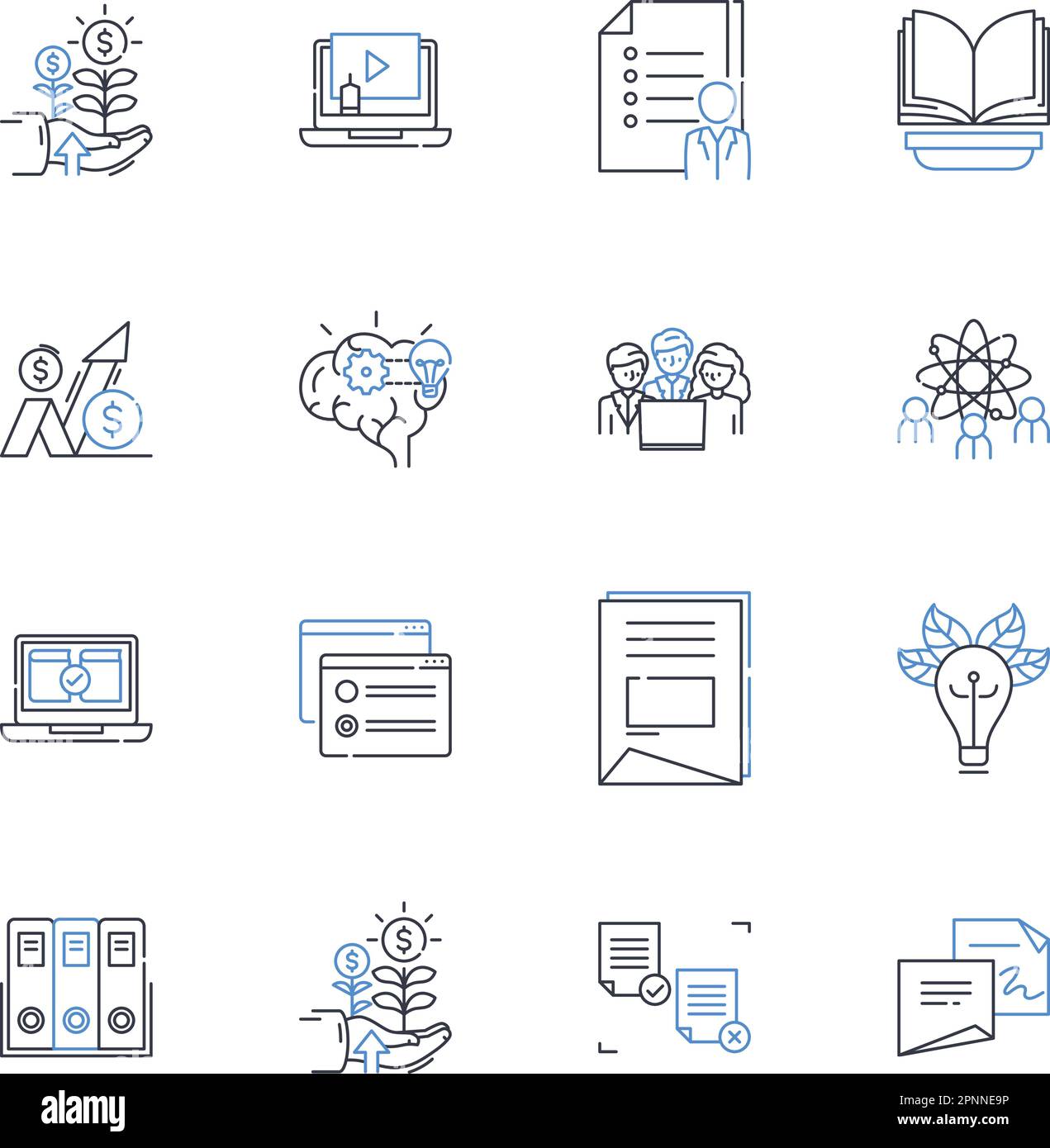 Corporate revenue line icons collection. Profits, Income, Earnings ...