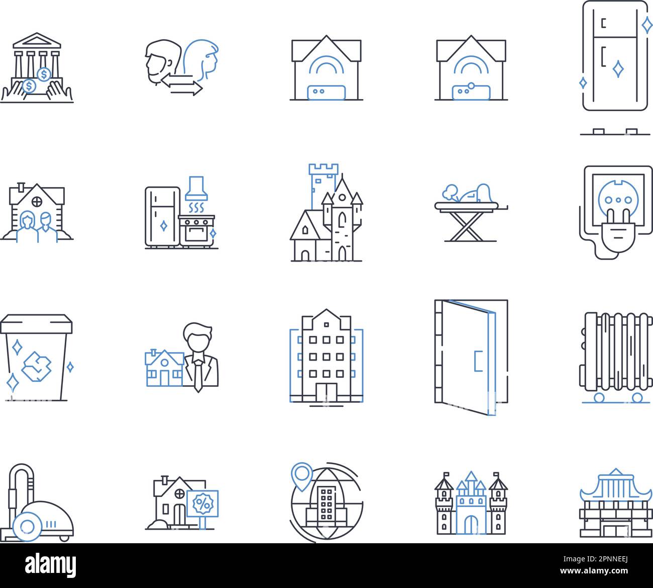 Domestic Care line icons collection. Maid, Housekeeping, Cleaning ...