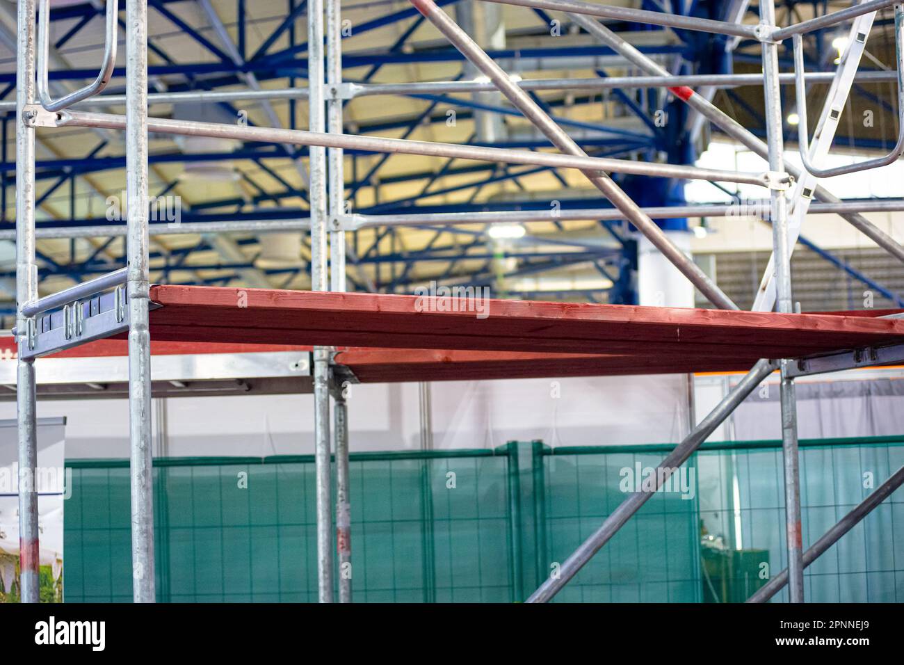 Metal scaffolding. Support frame system Stock Photo - Alamy