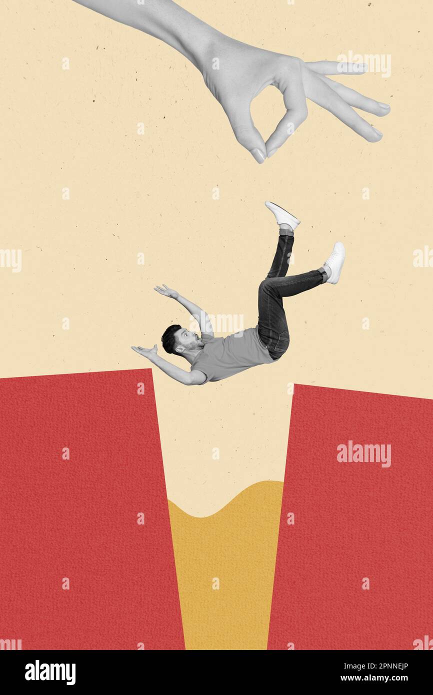 3d retro abstract creative artwork template collage of arm throwing ...