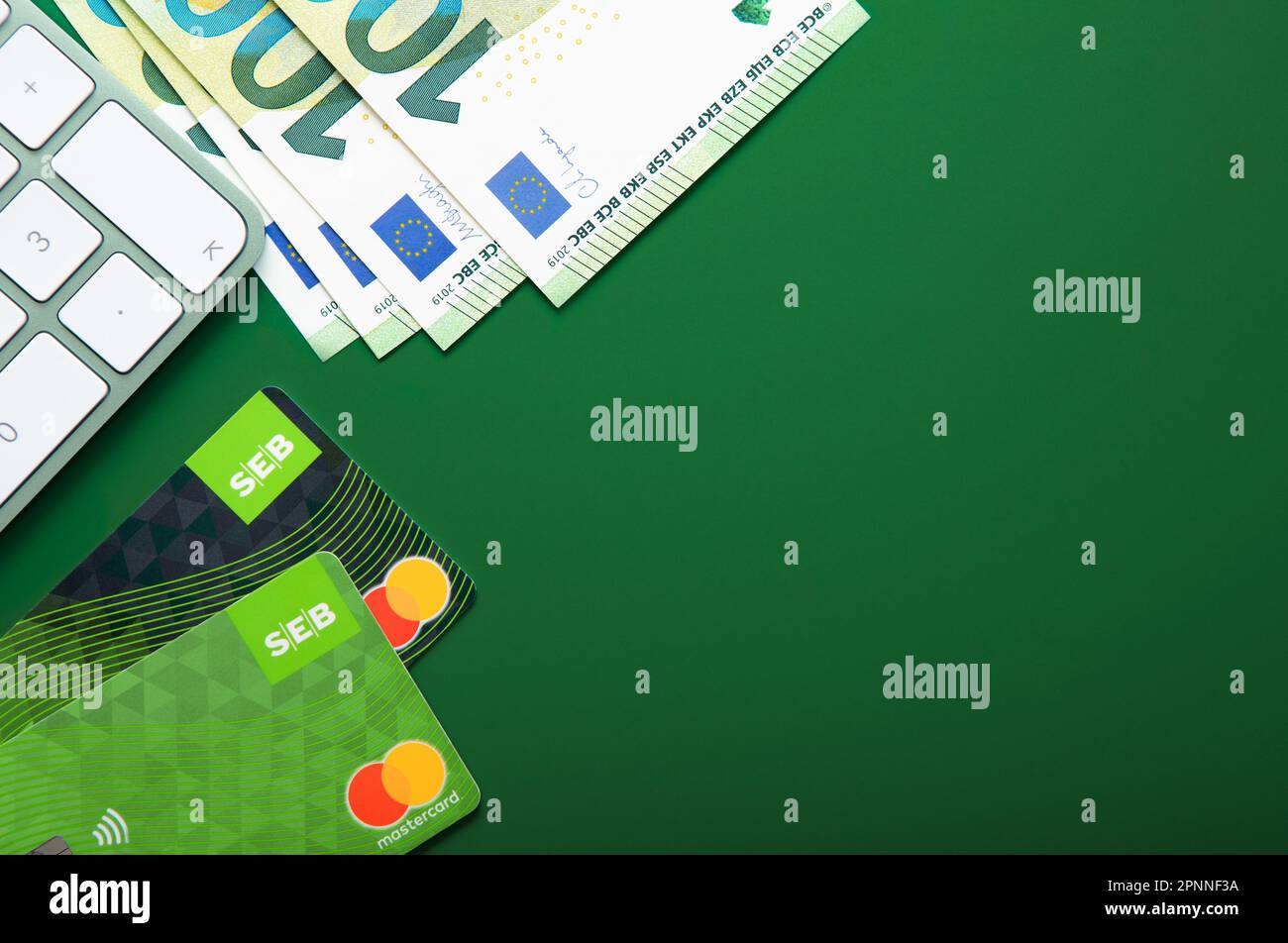 LONDON,UK - NOVEMBER 15, 2022: Seb bank credit and debit mastercard ...