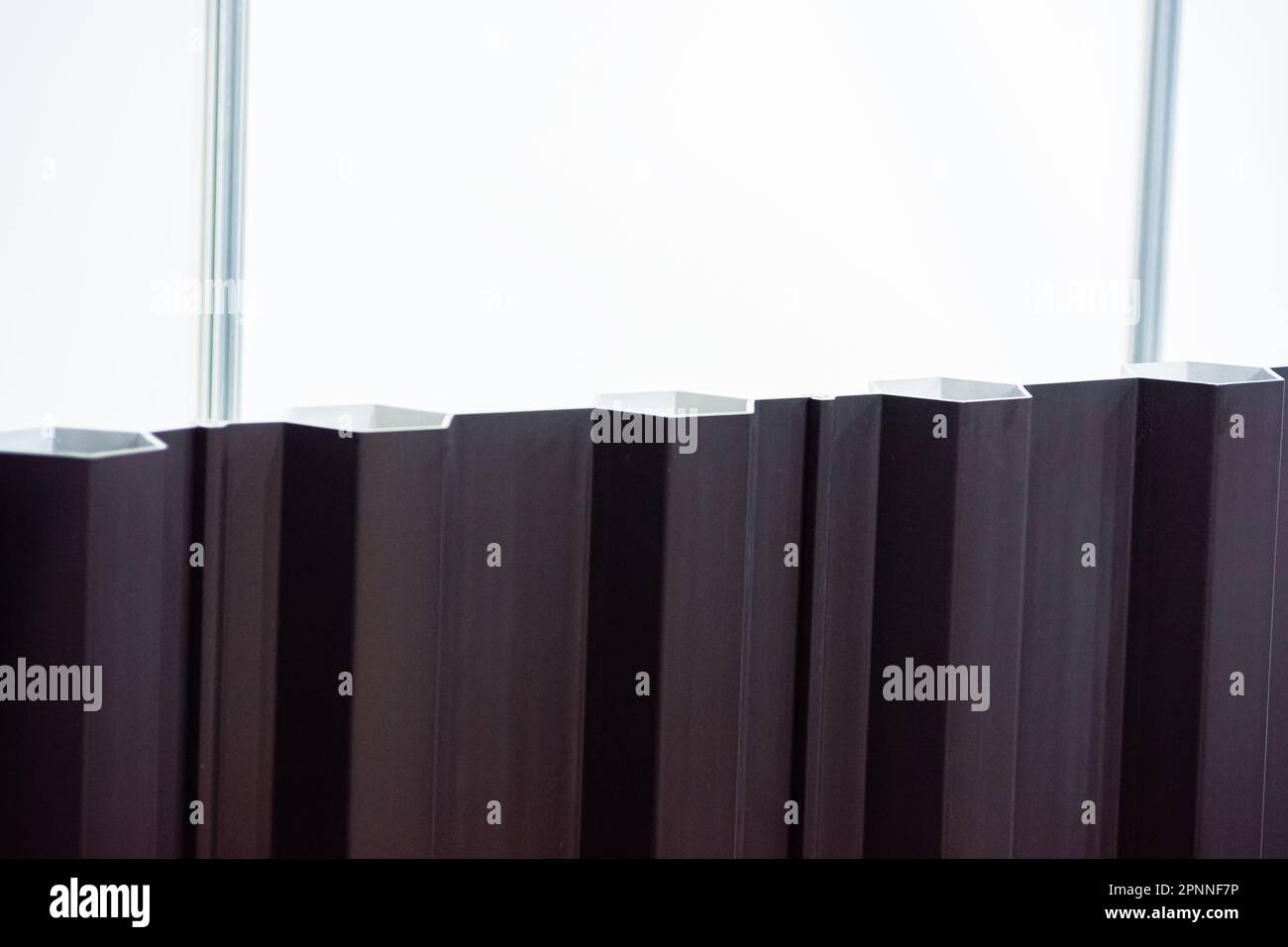 Wall profile. Galvanized steel corrugated plate Stock Photo - Alamy