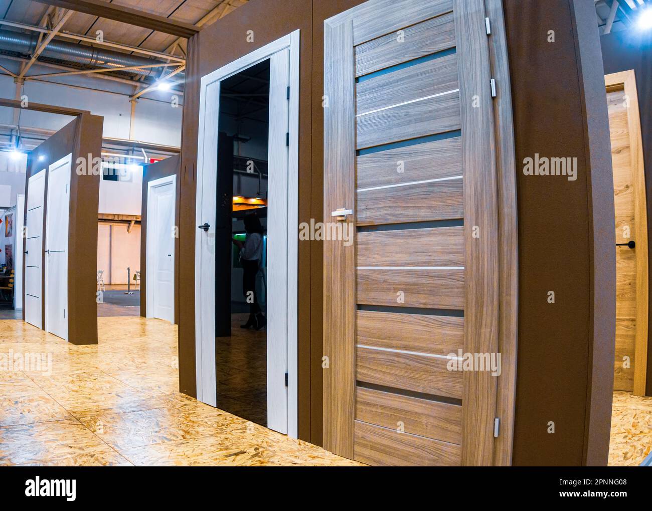 Modern interior office doors under a tree Stock Photo - Alamy